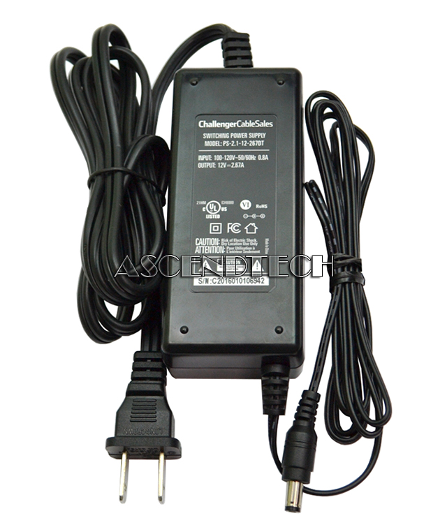 PS-2.1-12-267DT | Challengercablesales 30W Power Adapter