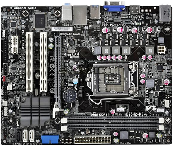 ECS B75H2-M3 V1.0 No I/O | Ecs B75h2-M3 Lga1155 Intel B75 Ddr3 Mb