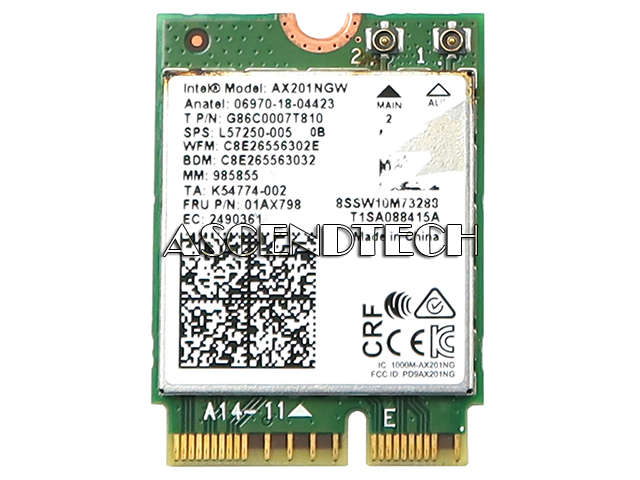AX201NGW G86C0007T810 | Intel Ax201ngw Wifi 6 Card G86c0007t810