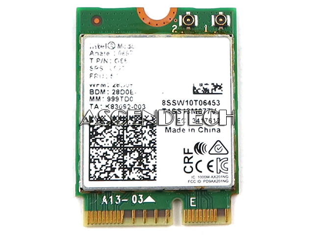AX201NGW G86C0007TD10 | Intel Ax201ngw Wifi 6 Card G86c0007td10