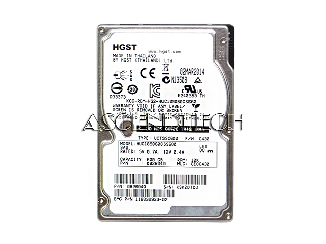 HUC109060CSS600 0B26040 | Hgst Huc109060css600 600Gb 2.5" Sas Hdd