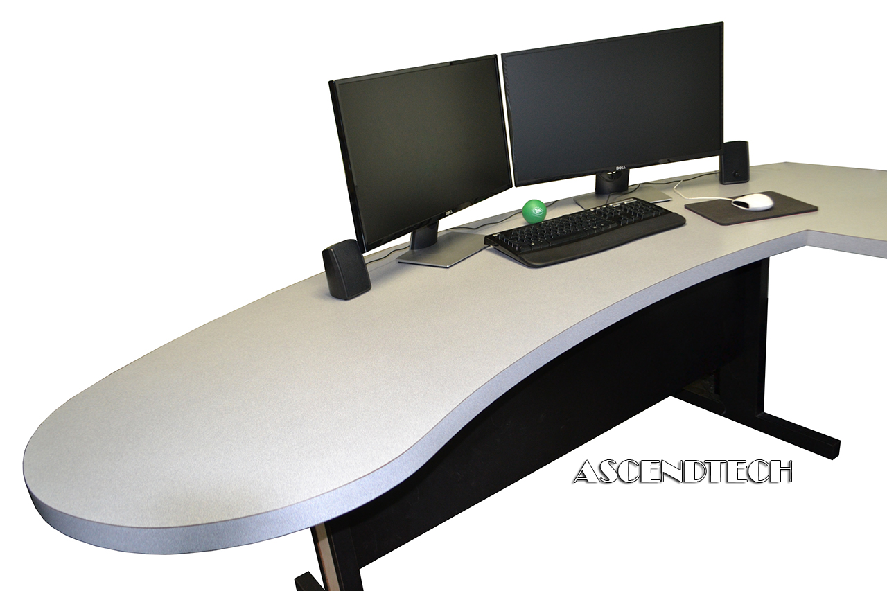 L-Shaped Gray Custom | Ascendtech L-Shaped Custom Office Desk