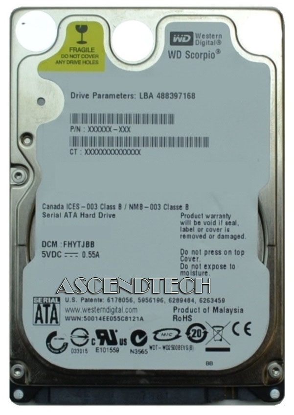 WD1600BEVS 2.5" SATA | Western Digital Scorpio Blue 160Gb Hdd